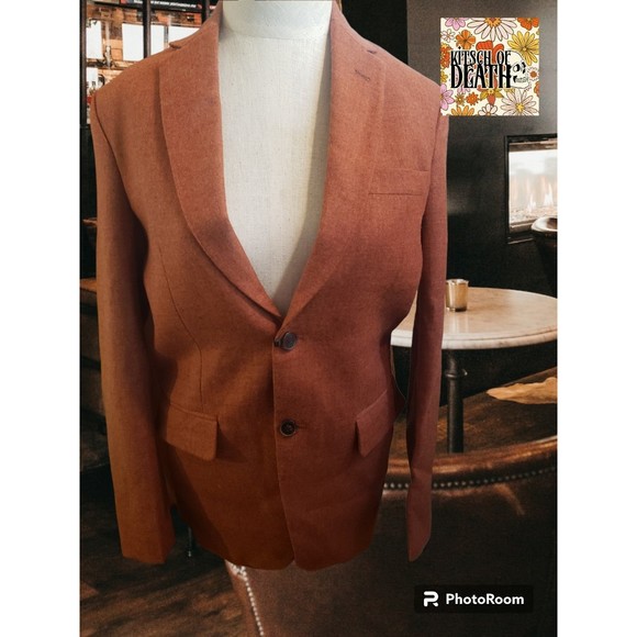 Suits & Blazers | Nwt Handmade Bespoke Mens Rust Orange Brown Blazer ...